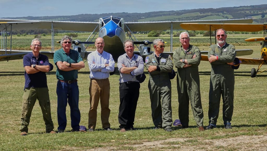 Pilots and Crew of Vimy formation L-R Darryl Hill Marc Michell Tim ...
